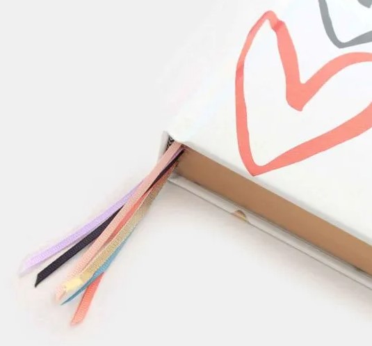 Caroline Gardner - Multi Outline Hearts Multi Ribbon Notebook - Treat ...